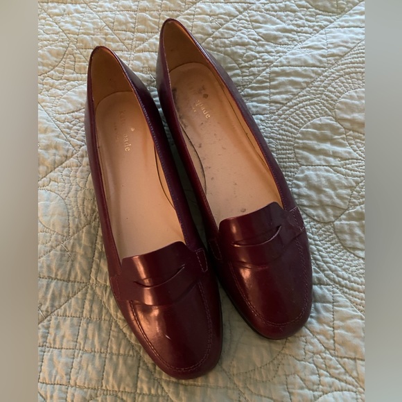 kate spade | Shoes | Size 8 2 Oxblood Red Loafers By Kate Spade 12 Heel ...